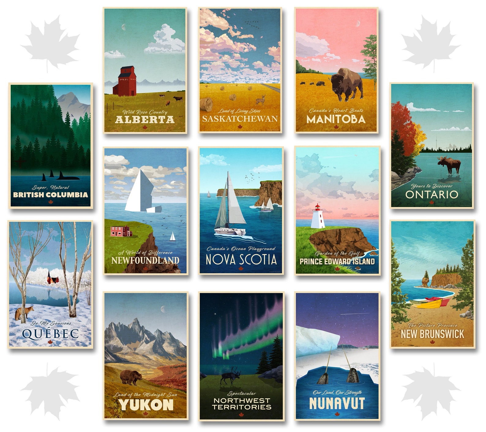 Canadian Travel Poster Series - Etsy Canada