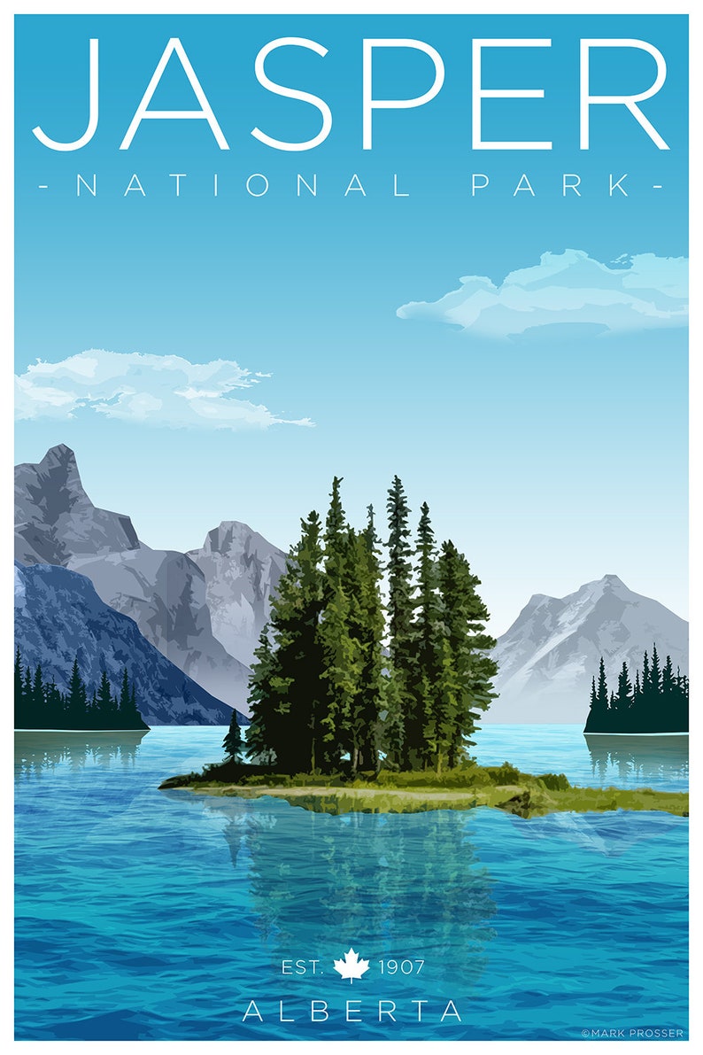 Jasper National Park Travel Poster | Etsy