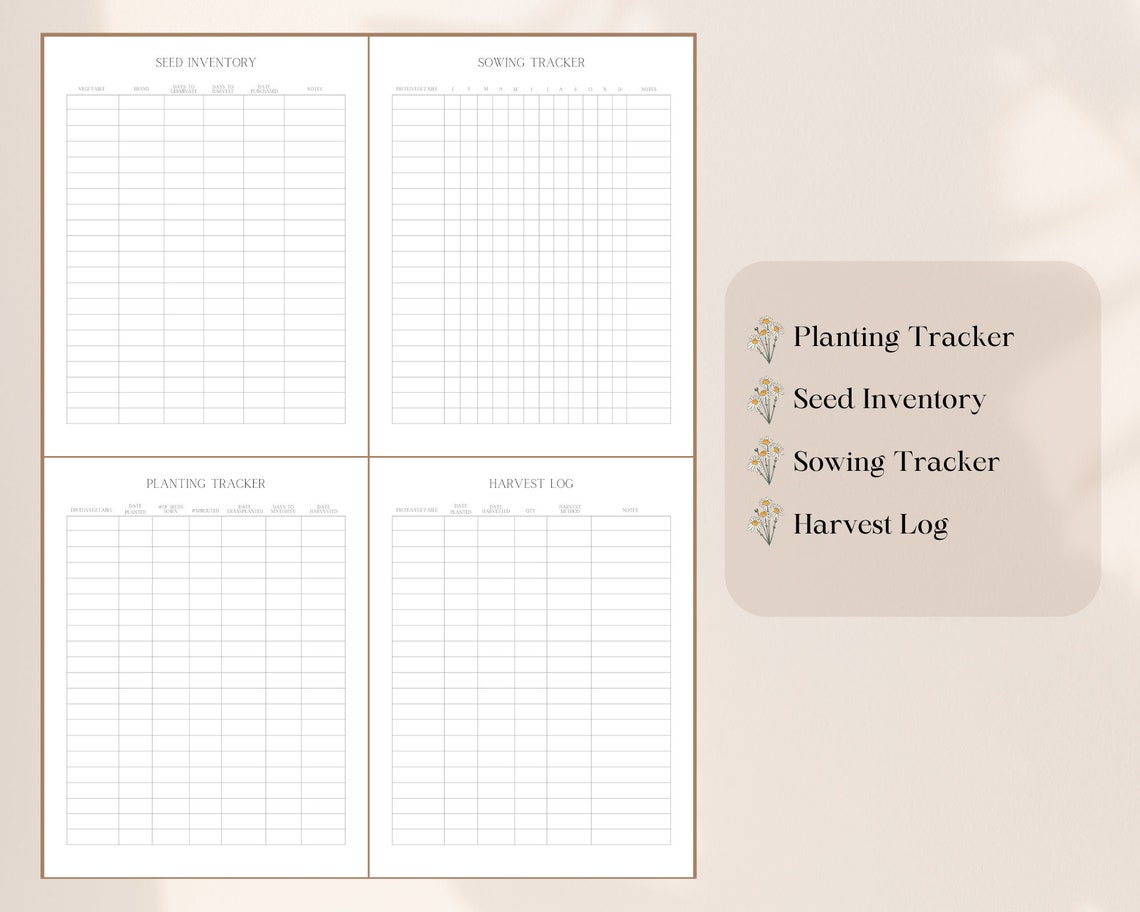 Garden Planner Printable Vegetable Garden Planner Garden Tracker ...