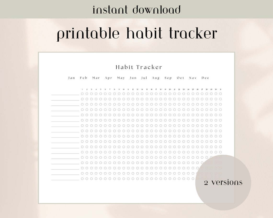 Printable Habit Tracker Habit Tracker Monthly Habit Tracker Weekly ...