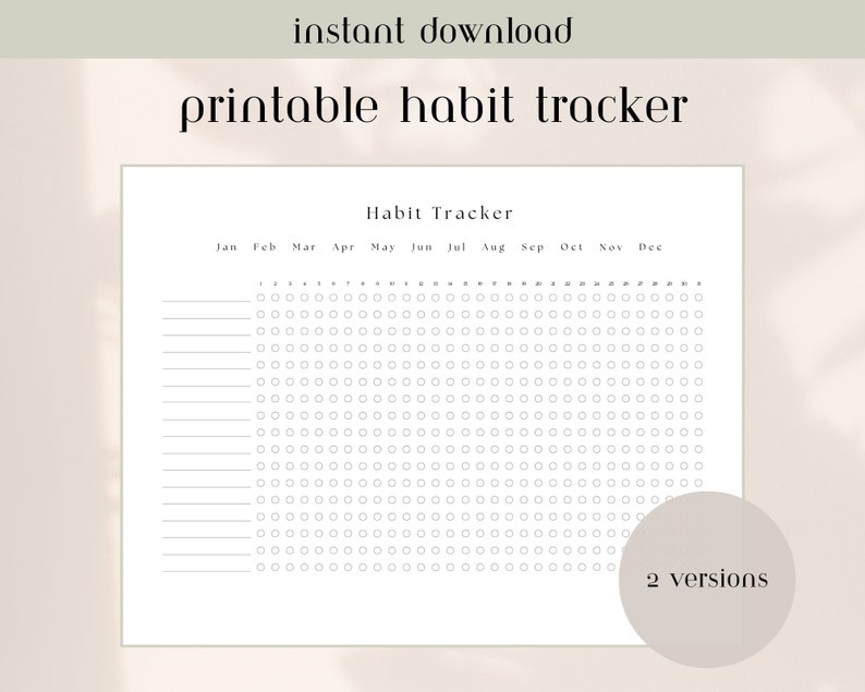 Printable Habit Tracker Habit Tracker Monthly Habit Tracker Weekly ...