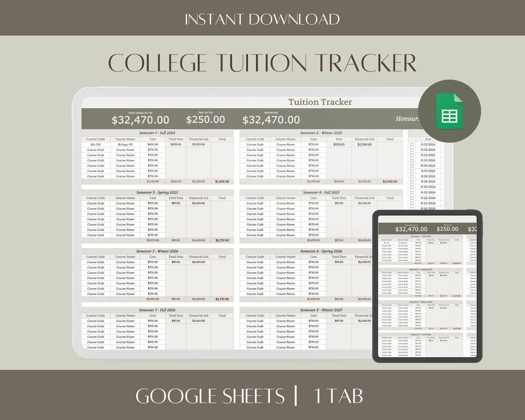 College Tuition Tracker | University Tuition Tracker | Tuition ...