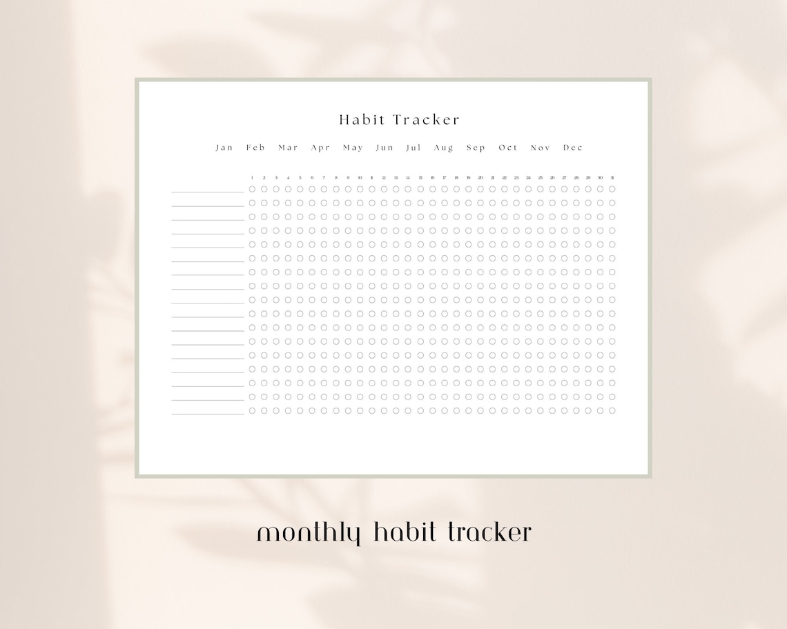 Printable Habit Tracker Habit Tracker Monthly Habit Tracker Weekly ...