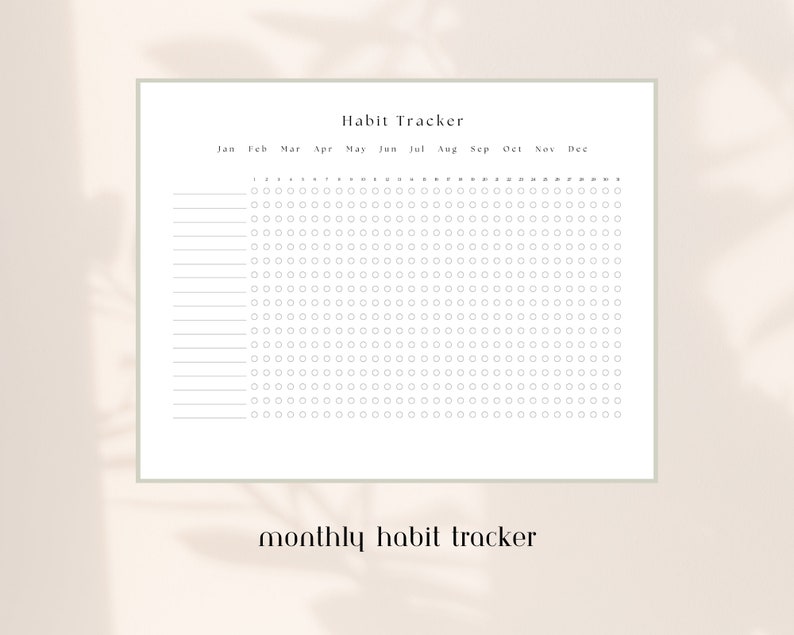Printable Habit Tracker Habit Tracker Monthly Habit Tracker Weekly ...