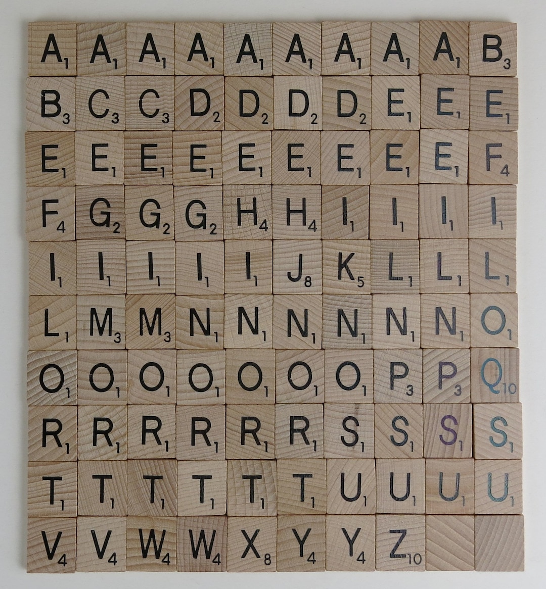 Wooden Scrabble Letters Full Replacement Set Scrapbooking Word Art Set ...