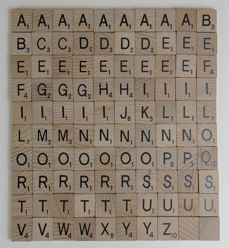 Wooden Scrabble Letters Full Replacement Set Scrapbooking Word - Etsy