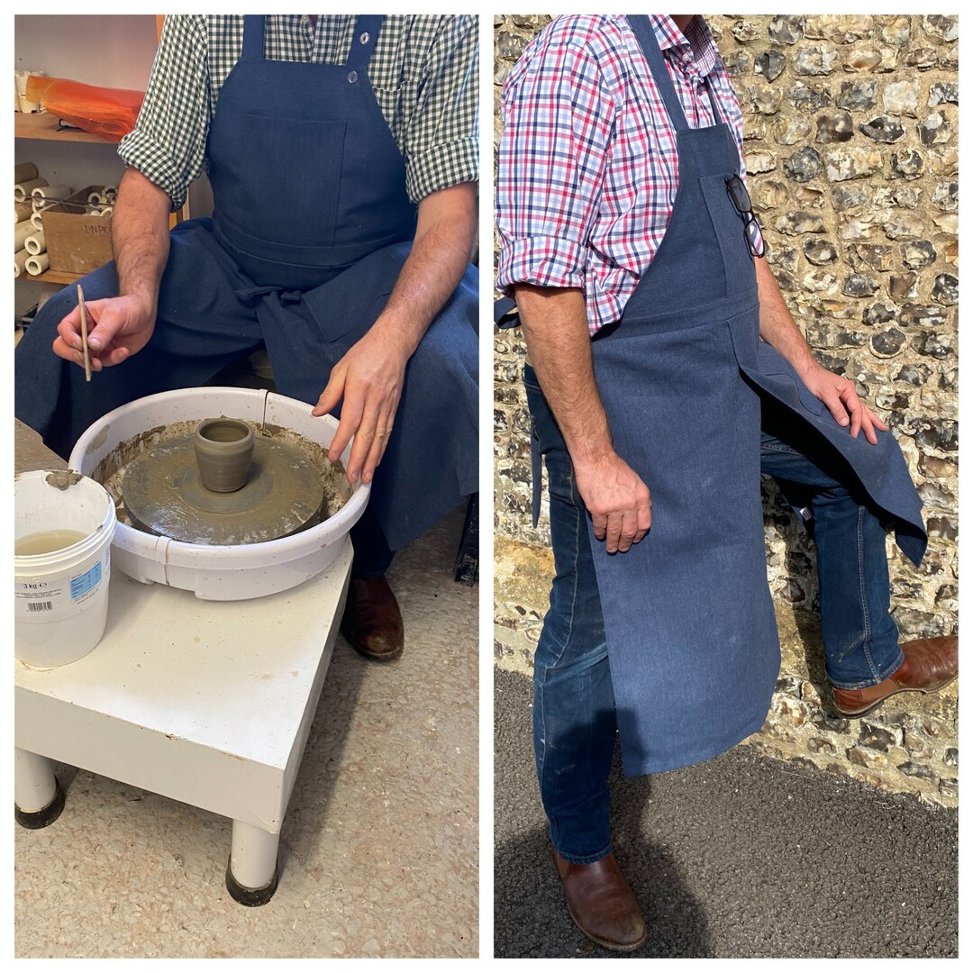 Pottery Apron. Denim Split Leg Potters Apron With an - Etsy UK