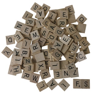 Wooden Scrabble Letters Full Replacement Set Scrapbooking Word Art Set ...