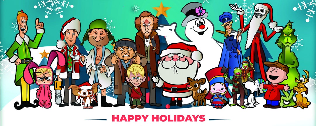 Christmas Characters Together as One for the Holiday Frame - Etsy