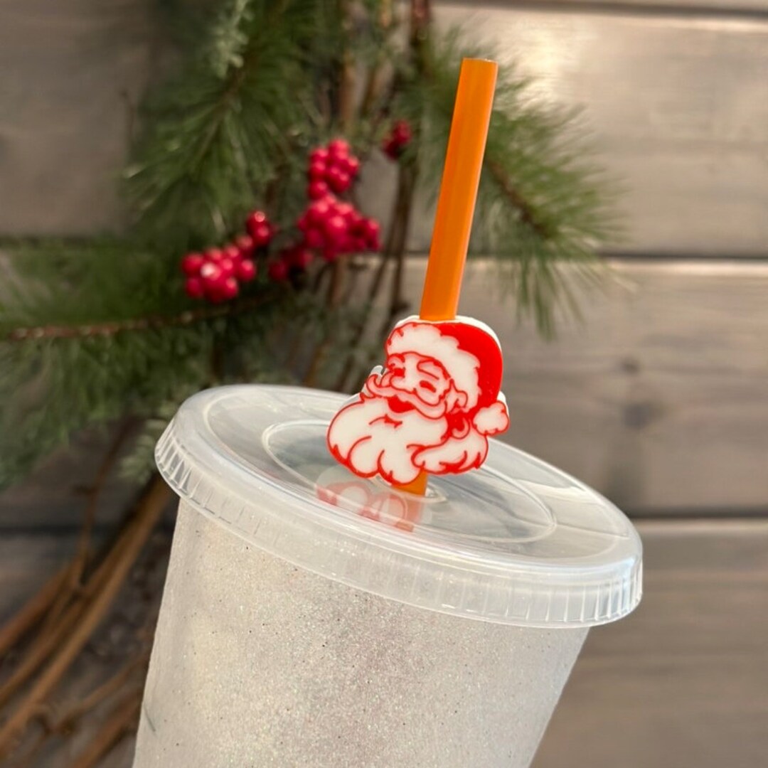 Santa Straw Topper Straw Buddy Straw Charm Straw Decoration - Etsy