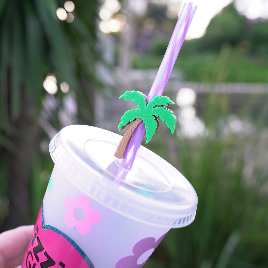 Palm Tree Straw Topper Straw Buddy Straw Charm Straw - Etsy