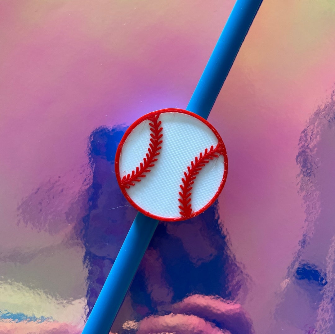 Baseball Straw Topper | Straw Buddy | Straw Charm | Straw Decoration - Etsy