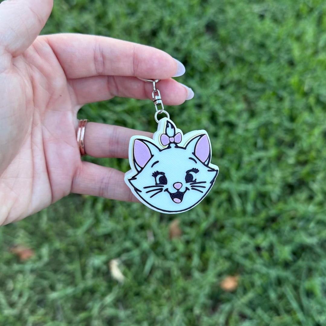 White Cat Fidget Keychain | Clicky Toy | Bag Charm - Etsy