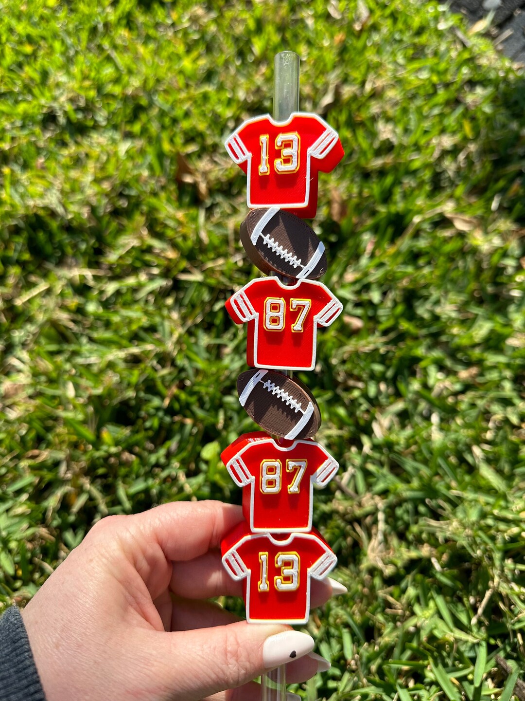 Football Jersey Straw Topper | Straw Buddy | Straw Kick - Etsy