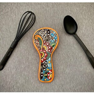 Ceramic Spoon Rest Colorful Mexican Home Decor Kitchen Ceramic Decor ...