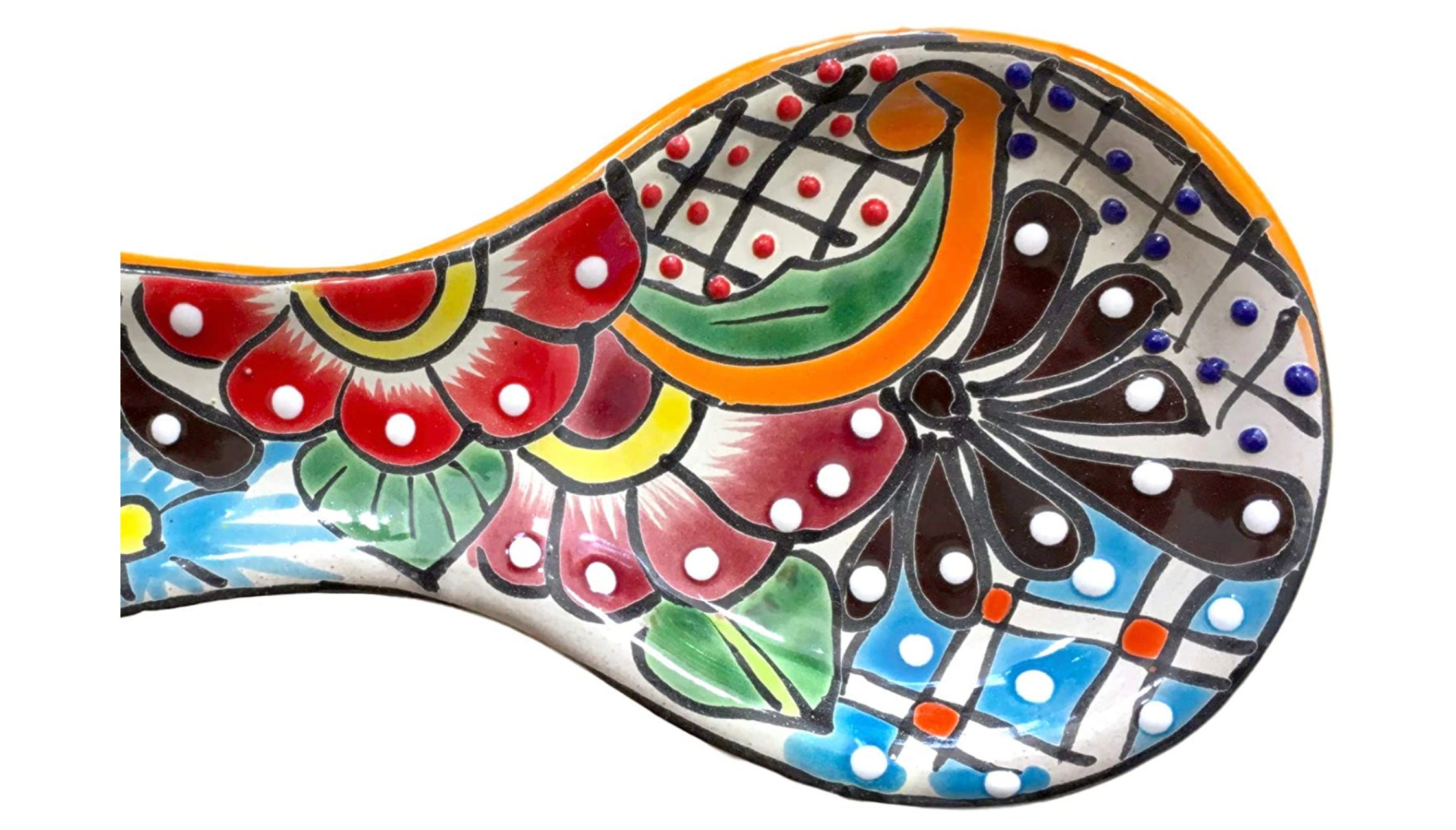 Ceramic Spoon Rest Colorful Mexican Home Decor Kitchen | Etsy