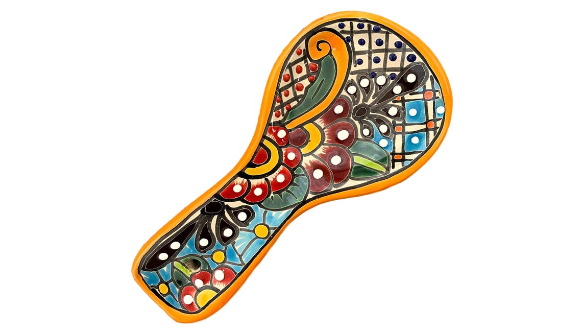 Ceramic Spoon Rest Colorful Mexican Home Decor Kitchen | Etsy