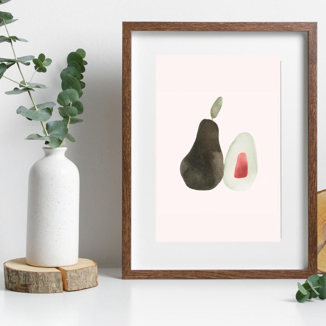 Kitchen Wall Art Print, Avocado Poster, Aguacate Tropical Fruit Decor ...