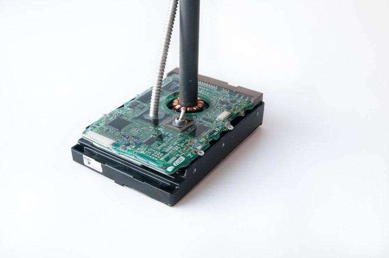 Hard Drive LED Lamp. Recycled Computer Geek Gift. Geekery | Etsy