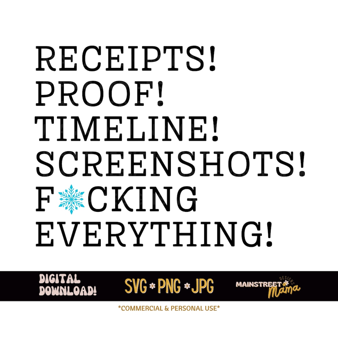 RHOSLC Receipts, Proof, Timelines, Screenshots SVG | Digital File | Svg ...