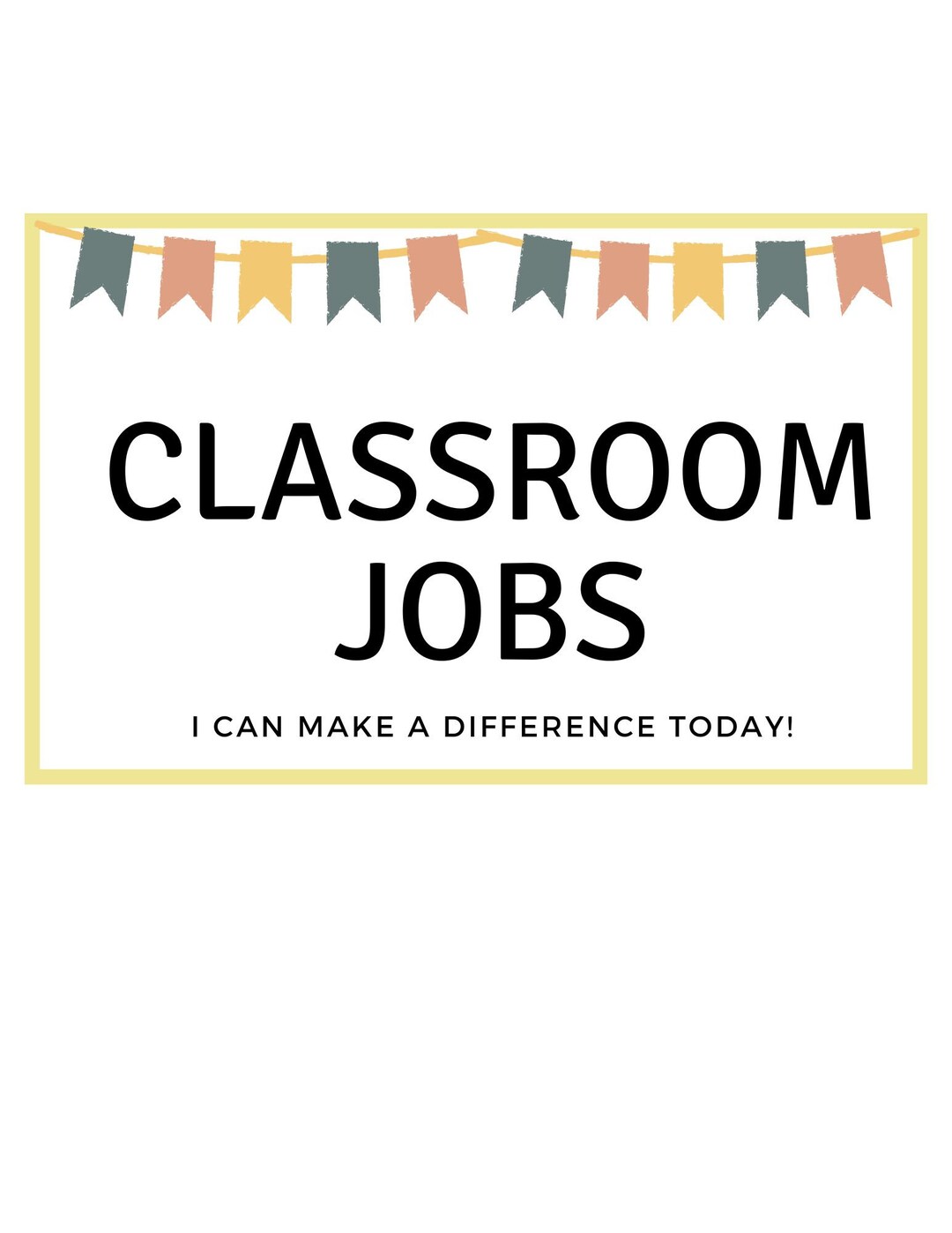 Classroom Jobs With Descriptions for Elementary Classrooms - Etsy