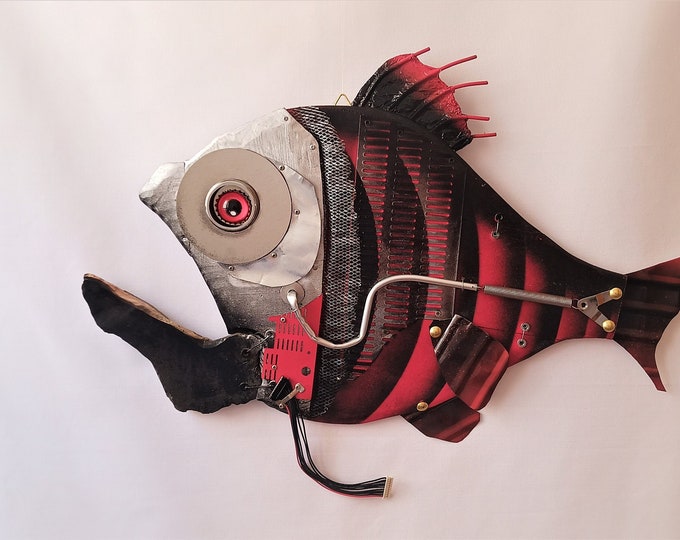 Handmade Fish Art From Recycled Objects, Fish Sculpture Wall Decor ...