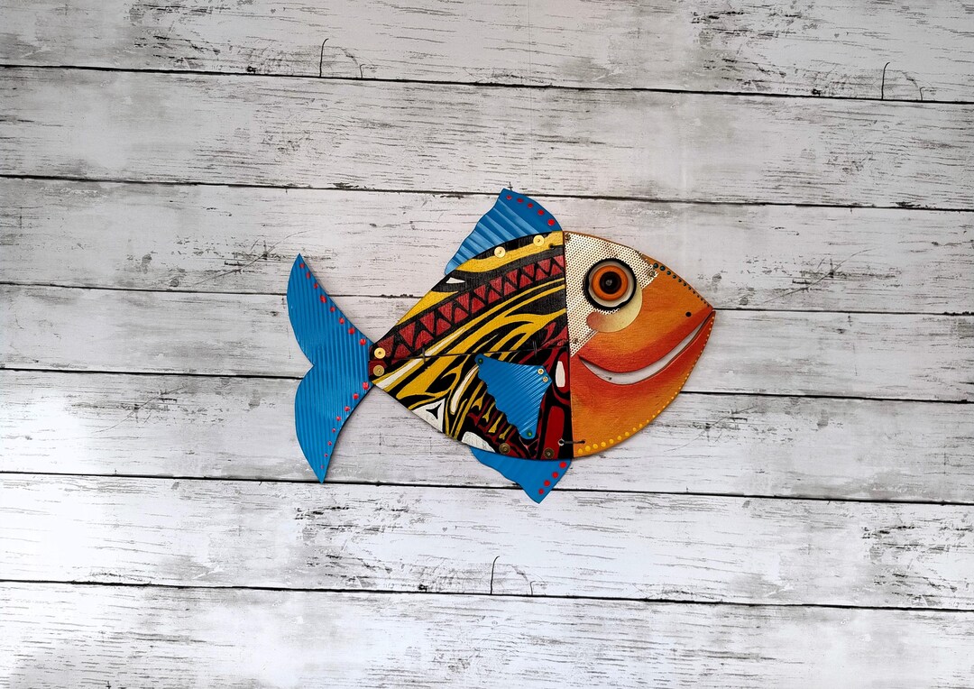 Hand Carved Fish Wall Art: Native American Style Beach House Decor ...