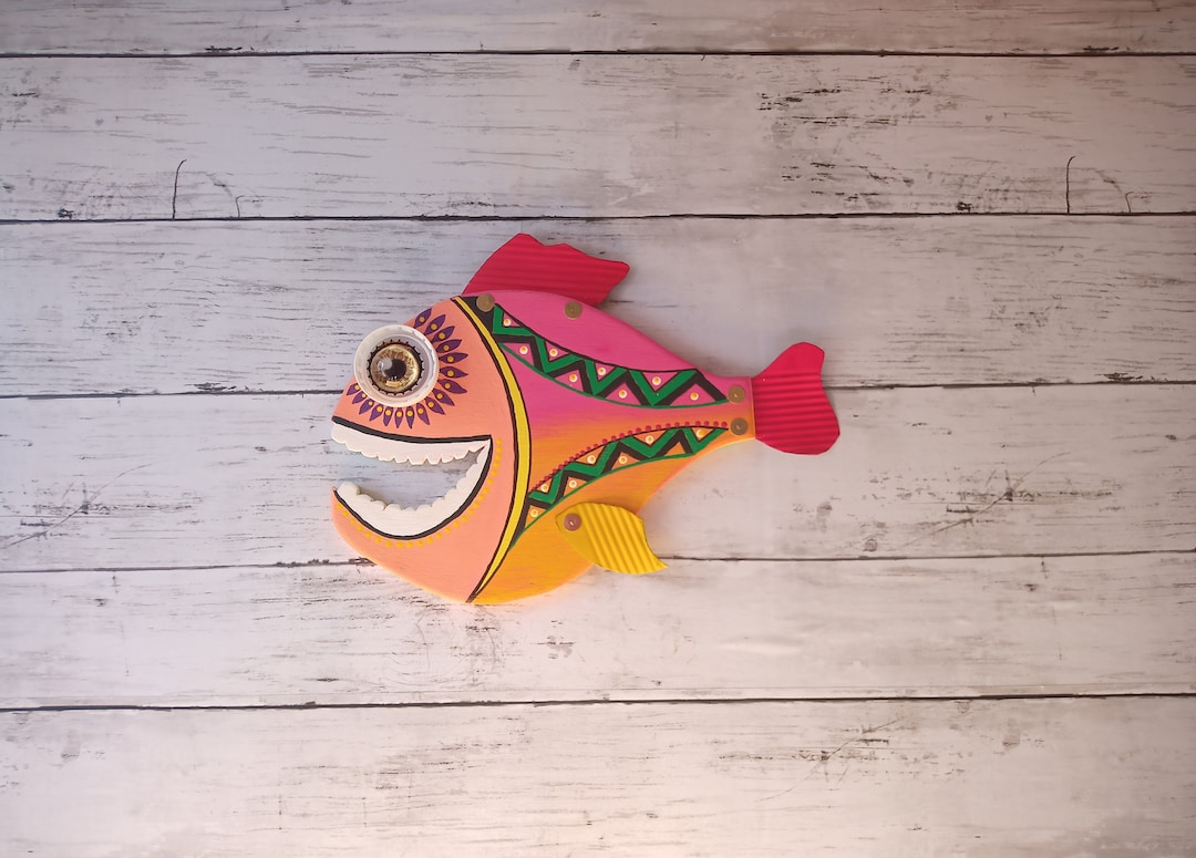 Fish Sculpture Wall Decor Handmade Fish Art From Recycled Objects W 10. ...