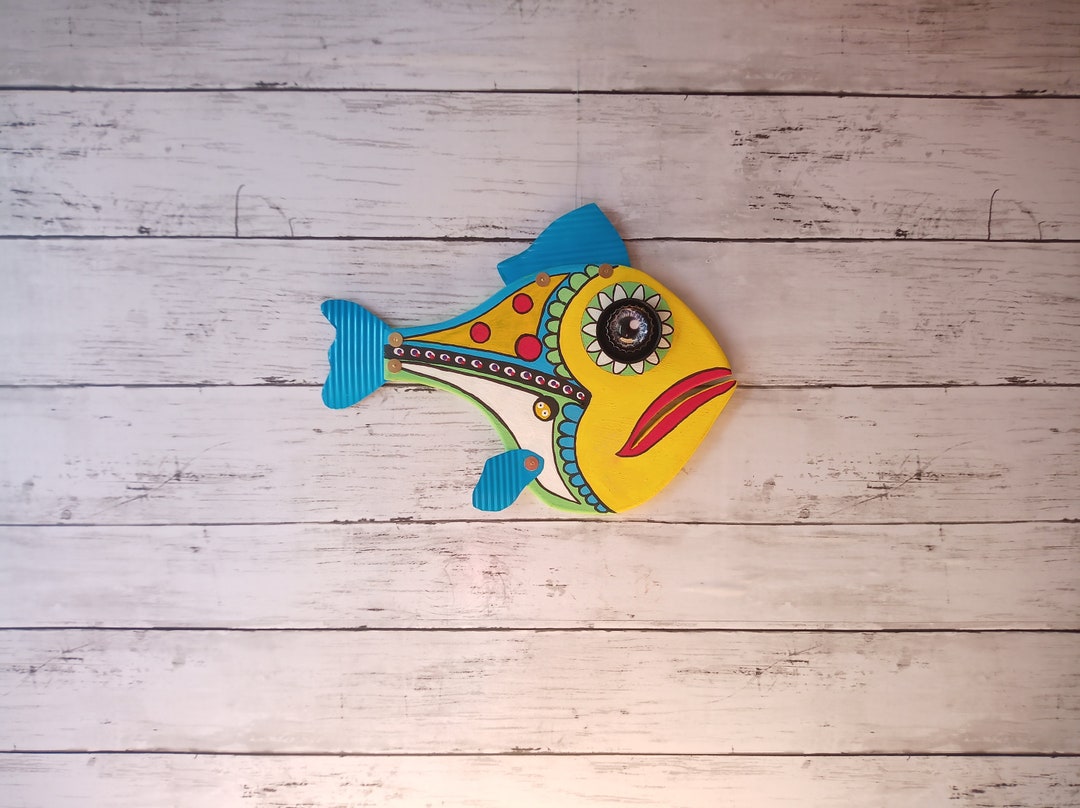 Fish Sculpture Wall Decor Handmade Fish Art From Recycled Objects W 10. ...