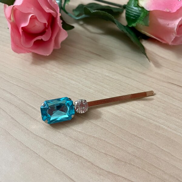 Blue Rhinestone Pin - Etsy