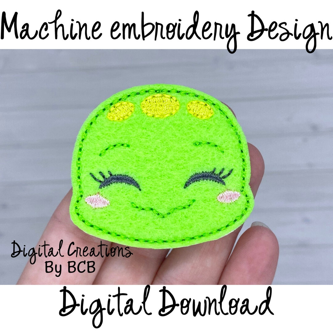 Cute Sea Turtle Face Feltie Embroidery Design, Digital Machine ...