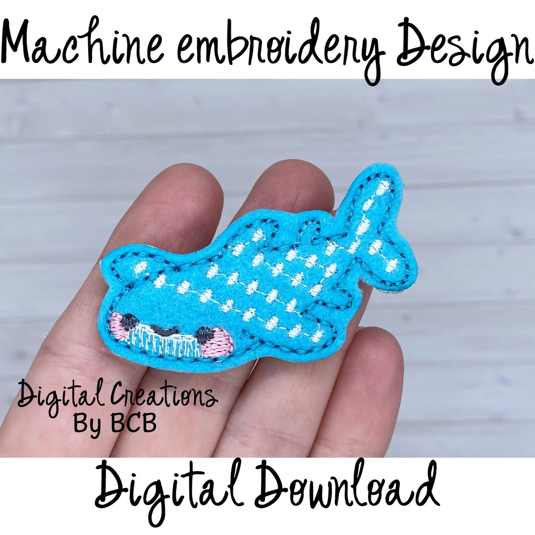 Whale Shark Feltie Embroidery Design: in the Hoop (digital File) - Etsy