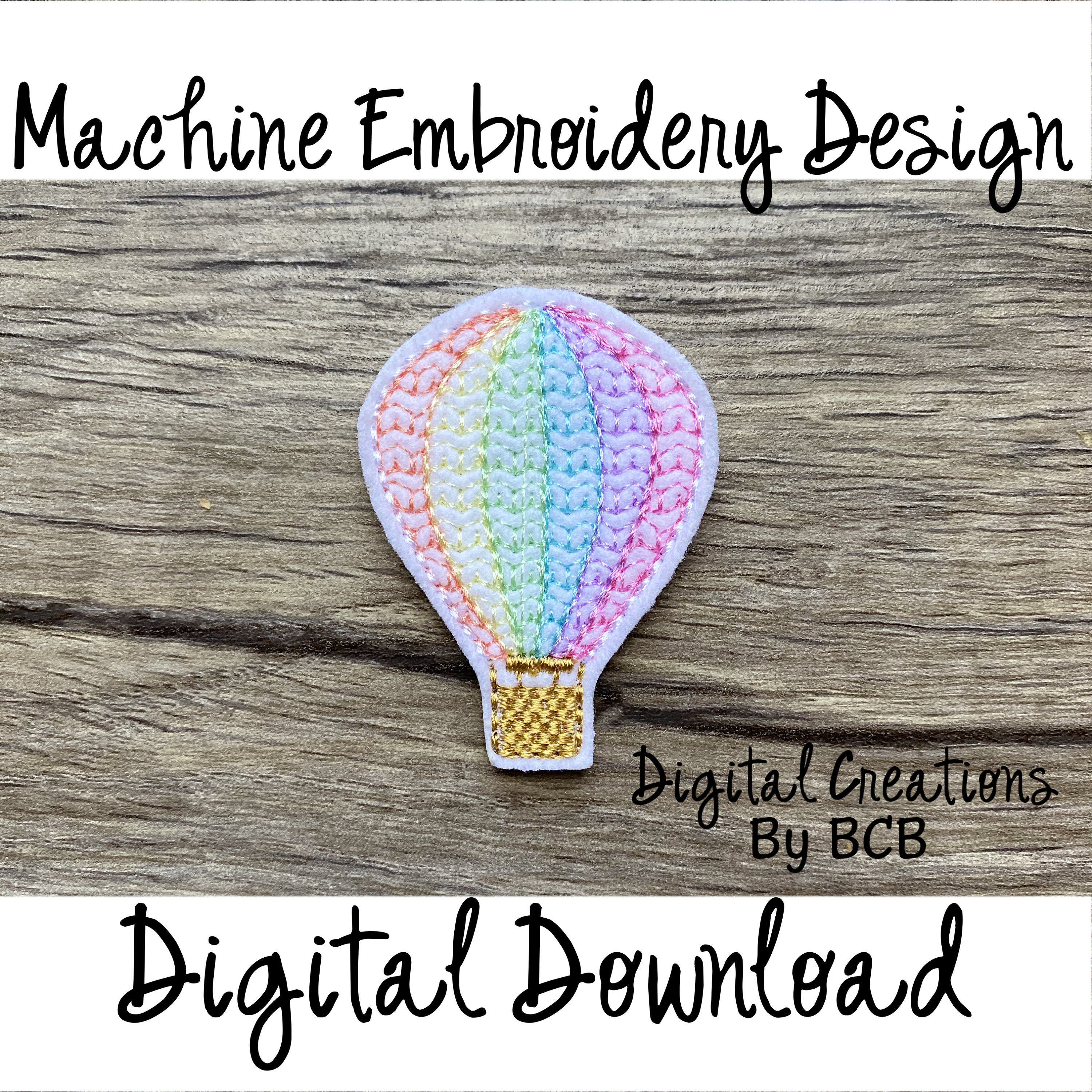 digital machine embroidery file Boho Rainbow with Stars feltie ...