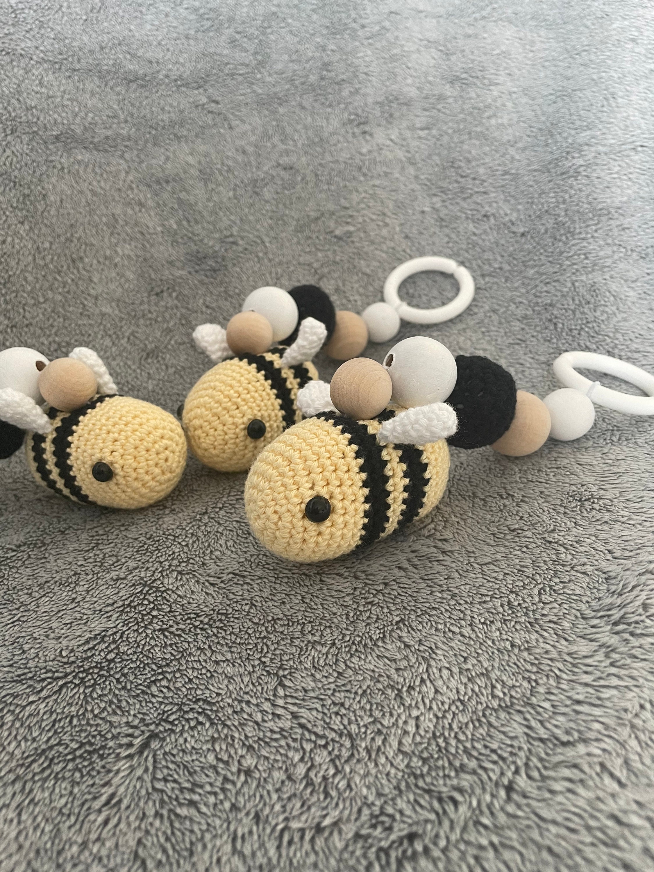 Baby Stroller Mobile, Crochet Bumblebee - Etsy