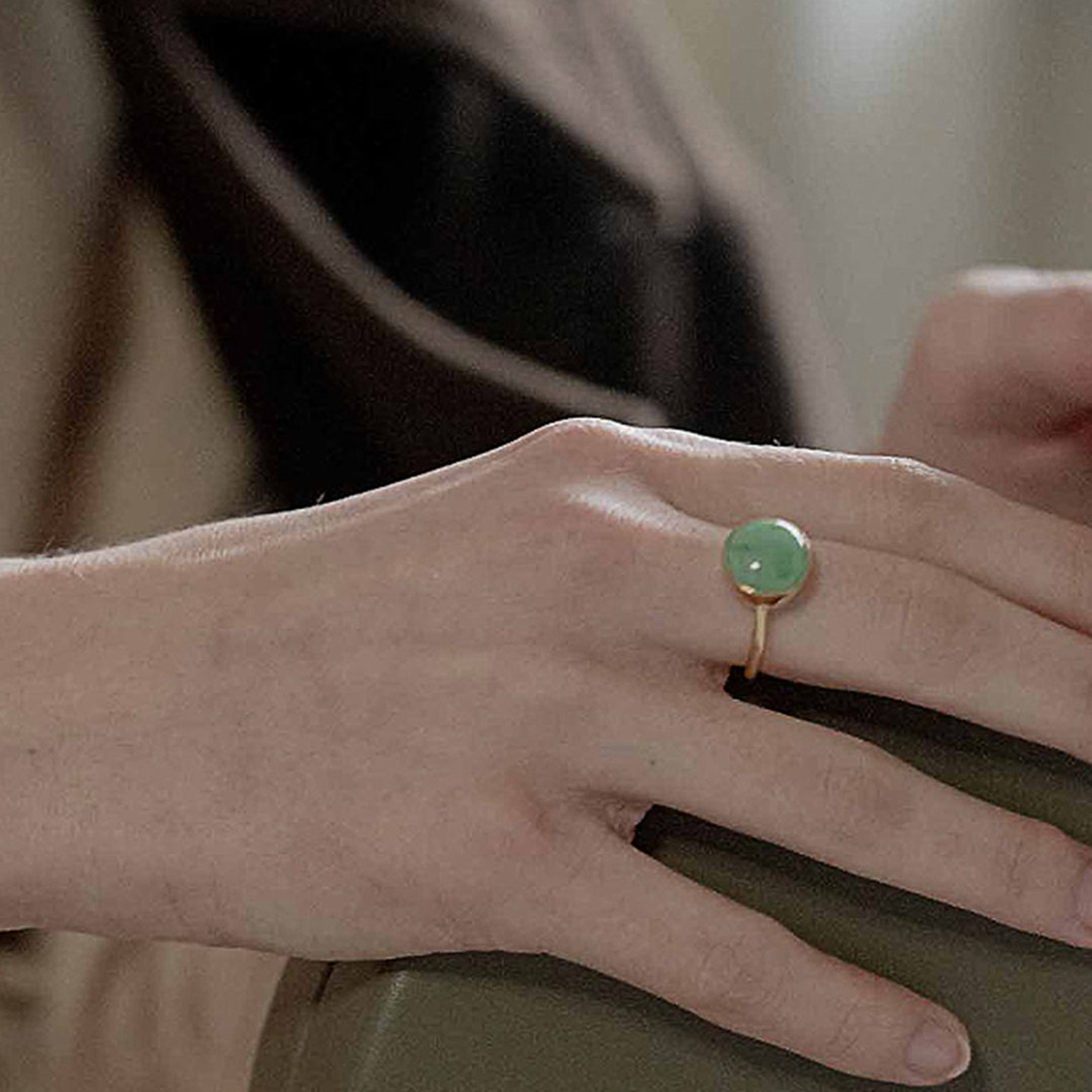 Natural Apple Green Jade Ring - Etsy