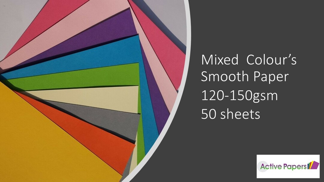 12 X 24 Inch Mixed Colour Paper 50 Sheets 80-120gsm - Etsy