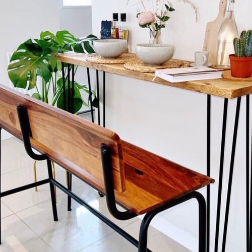 Reclaimed Breakfast Bar With Hairpin Legs Hallway Table - Etsy UK