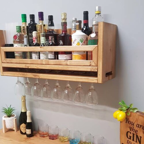 Floating Home Bar Drinks Shelf Gin Rack Cocktail Display - Etsy