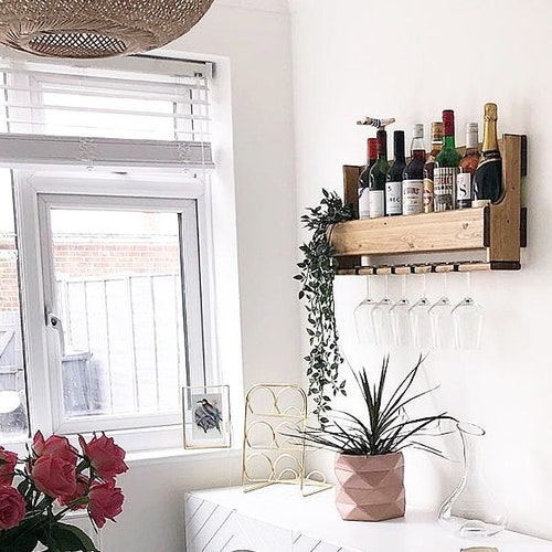 Wall Mounted Home Bar Drinks Rack Gin Rack Cocktail - Etsy UK