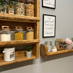 Handmade Wall Mounted Kitchen Shelves, Pantry Organization Shelf ...