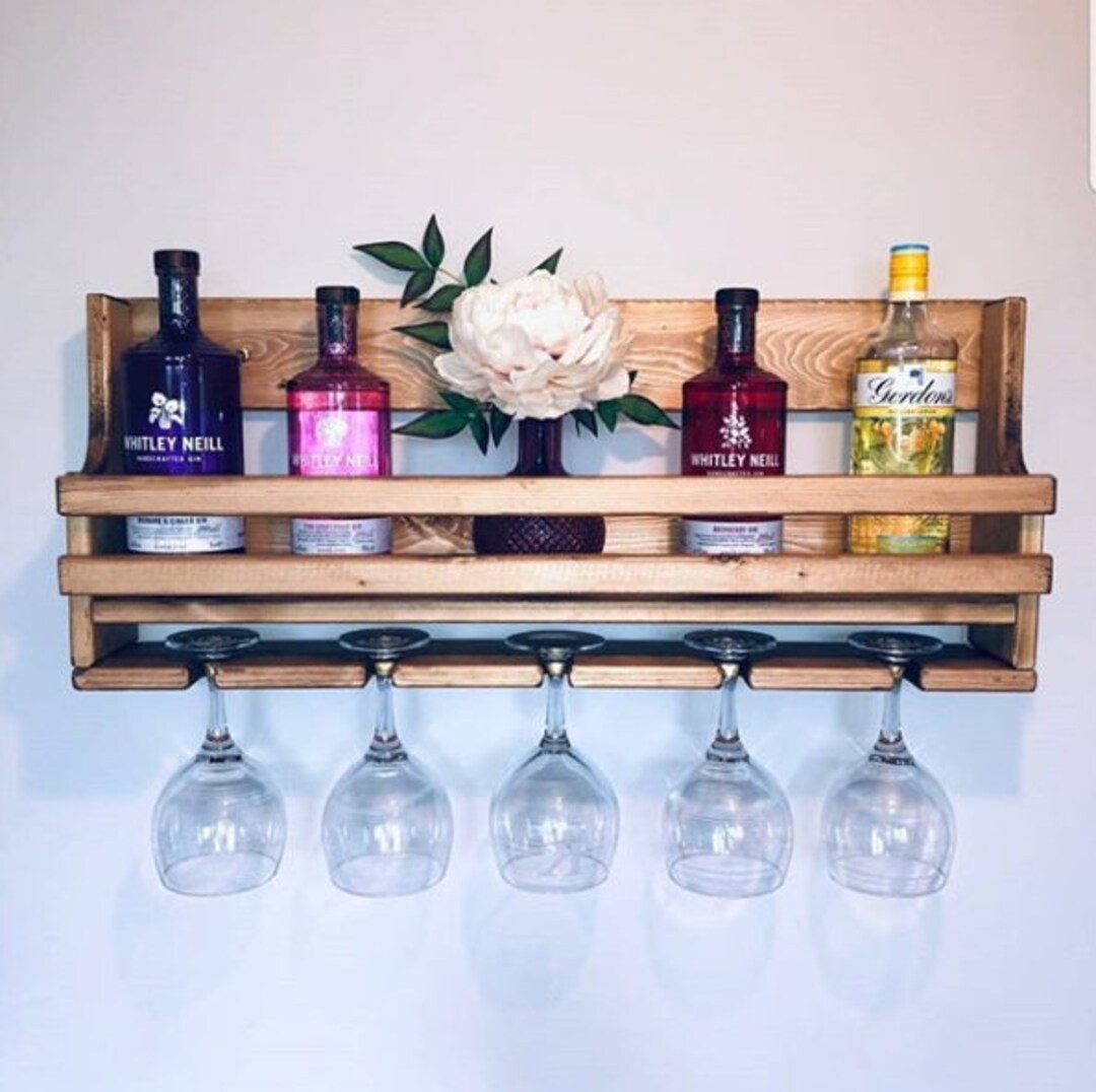 Gin and Tonic Bespoke Medium Reclaimed Wooden Floating Gin and Tonic ...