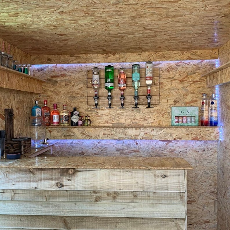 Home Optics Wall Bar Rustic Reclaimed Wood for Spirits Display | Etsy UK