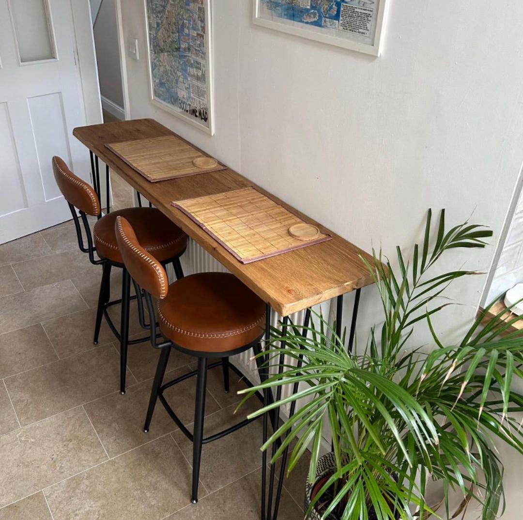 Reclaimed Breakfast Bar With Hairpin Legs Hallway Table Radiator Cover ...