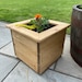 Handmade Small Decorative Wooden Cube Planter Square Garden Flower Pot ...
