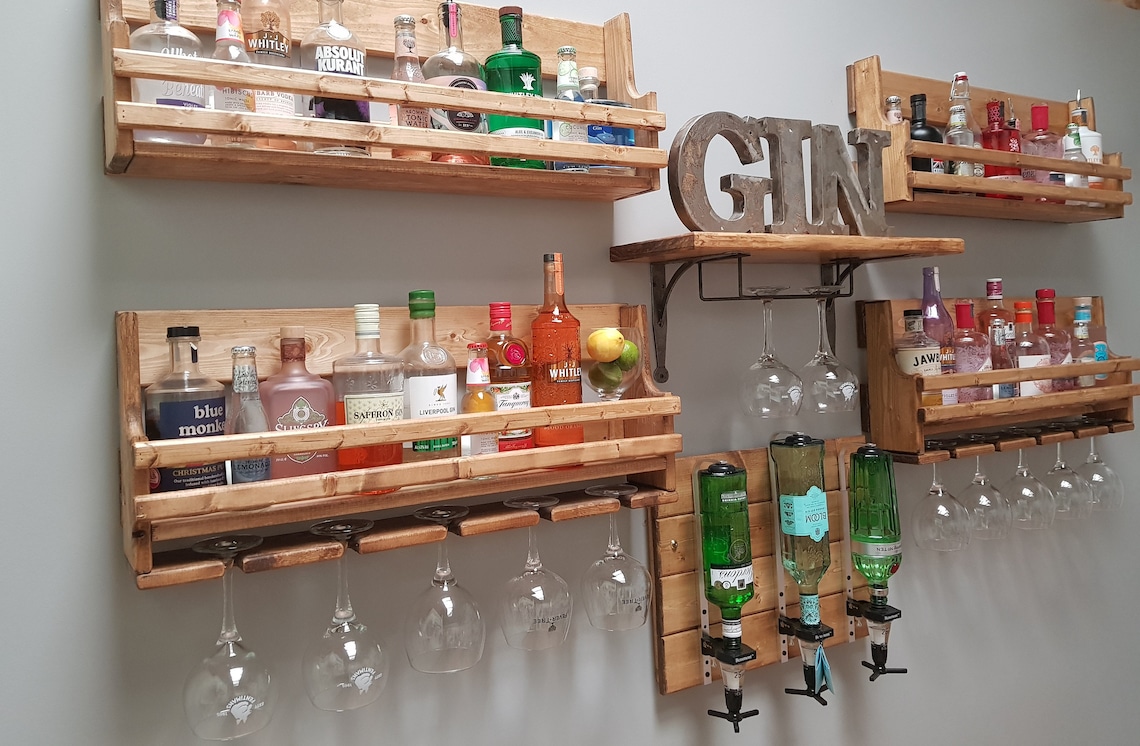 Home Bar Reclaimed Wooden Drinks Optics Plaque Spirit - Etsy