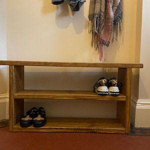 Bespoke Solid Rustic Shoe Bench| Farmhouse Shoe Rack| Handmade Rustic ...