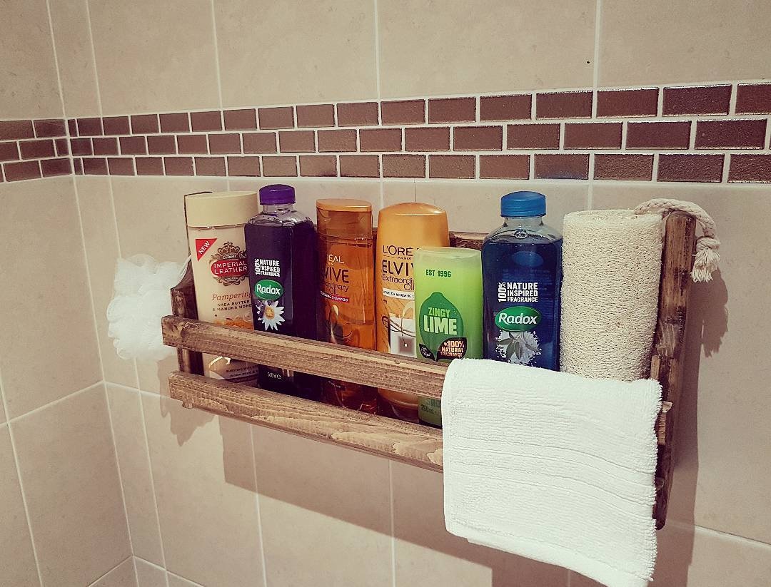 Wall Mounted Bathroom Shelf, Rack, Rustic, Reclaimed, Wood, Wooden ...