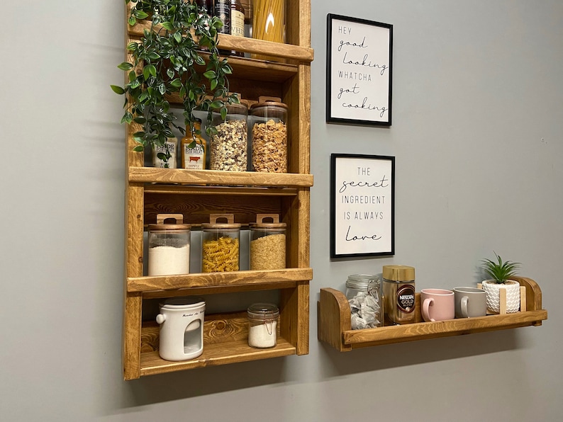 Handmade Wall Mounted Kitchen Shelves Pantry Organization - Etsy