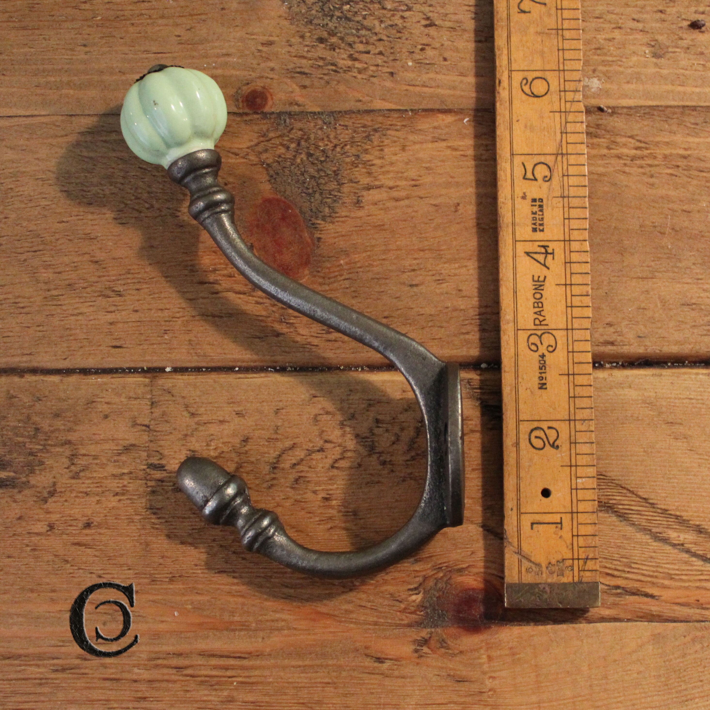 Rustic Wooden Coat Rack With Coloured Cast Iron Hooks Wall - Etsy UK