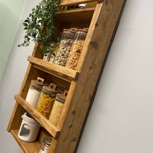 Handmade Wall Mounted Kitchen Shelves, Pantry Organization Shelf ...